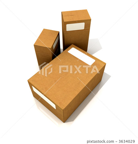 Trio of cardboard boxes - Stock Illustration [3634029] - PIXTA