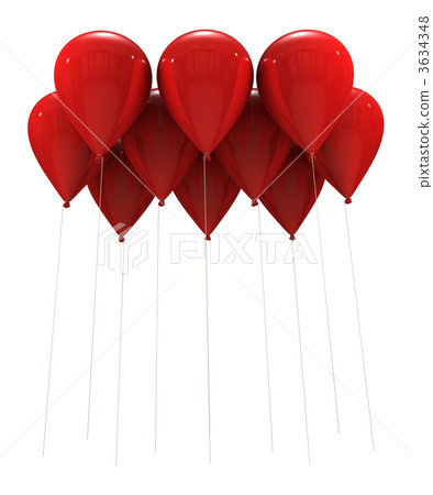 Flying red balloons - Stock Illustration [3634348] - PIXTA