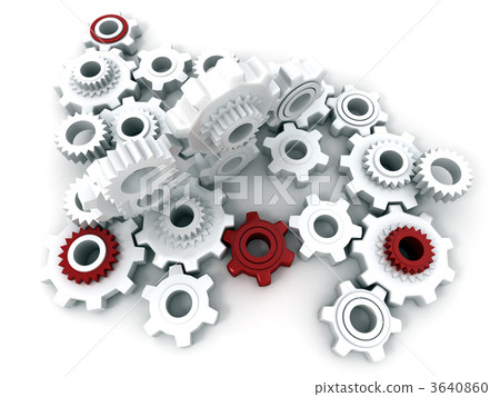 Red and white mechanism - Stock Illustration [3640860] - PIXTA