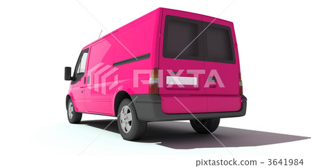 Rear view of pink van - Stock Illustration [3641984] - PIXTA