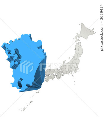 kyushu region, map of japan, the japanese islands - Stock Illustration ...