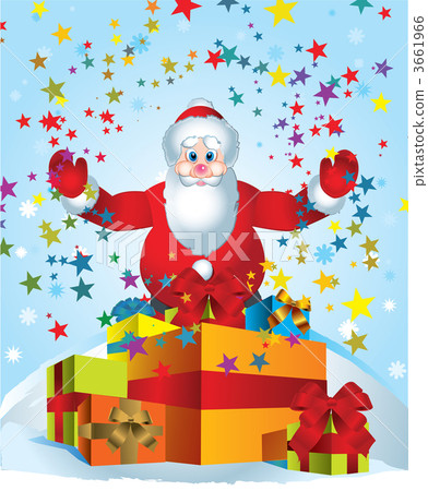 Santa Clause creating magic by giving presents - Stock Illustration ...