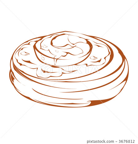 Cinnamon roll (line drawing) - Stock Illustration [3676812] - PIXTA