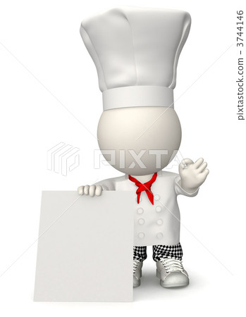 3D Chef with banner - Stock Illustration [3744146] - PIXTA