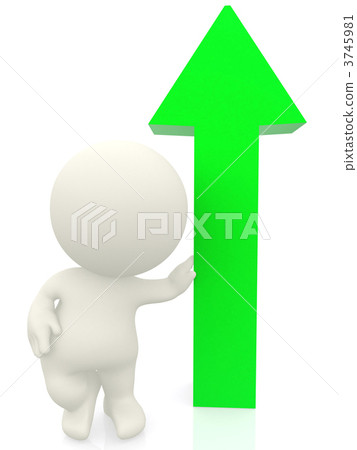 3D man with an arrow - Stock Illustration [3745981] - PIXTA