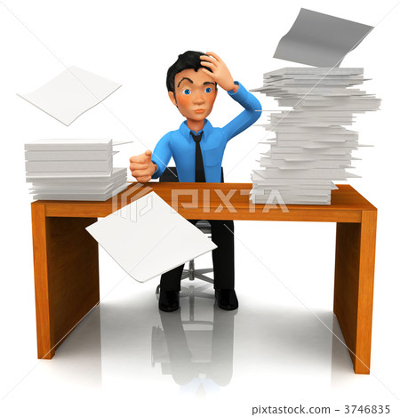 3D busy business man - Stock Illustration [3746835] - PIXTA