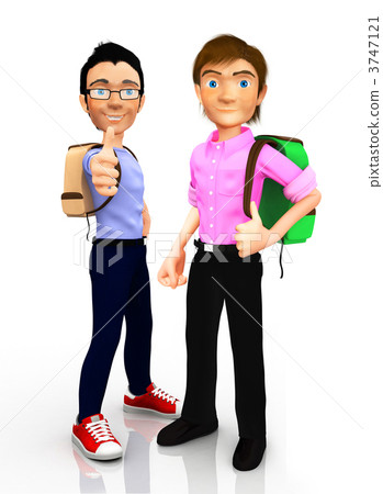 3D Male students - Stock Illustration [3747121] - PIXTA