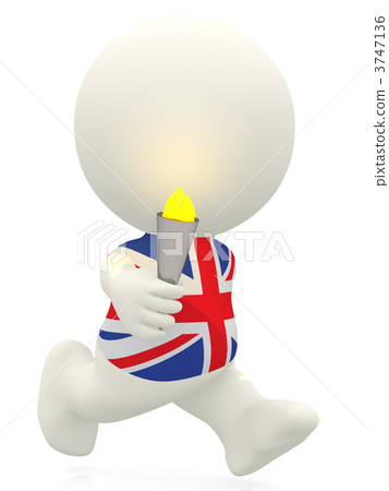 3D man with the olumpic torch - Stock Illustration [3747136] - PIXTA