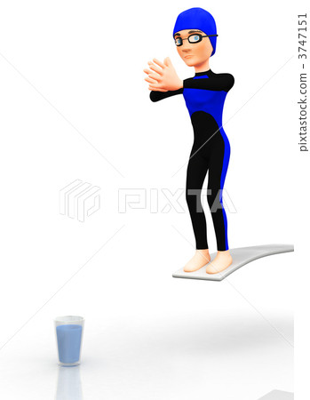3D man diving - Stock Illustration [3747151] - PIXTA