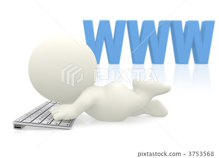 3D guy typing on keyboard-插圖素材 [3753568] - PIXTA圖庫