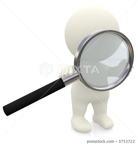 3D person with magnifier - Stock Illustration [3753722] - PIXTA