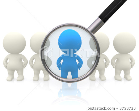 3D people with magnifier - Stock Illustration [3753723] - PIXTA