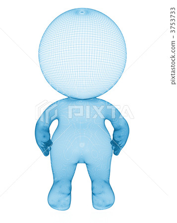 3D wire-frame person - Stock Illustration [3753733] - PIXTA