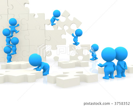 3D men - puzzle assembling - Stock Illustration [3758352] - PIXTA