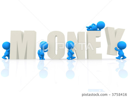 3D man with word Money - Stock Illustration [3758416] - PIXTA