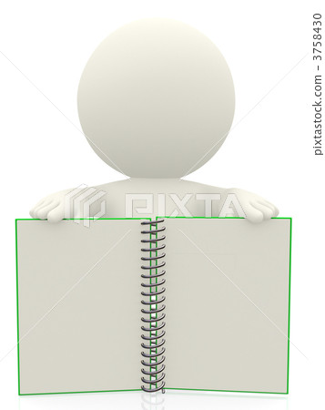 3D Person with a notebook - Stock Illustration [3758430] - PIXTA