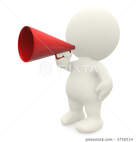 3D man giving an announcement - Stock Illustration [3758514] - PIXTA