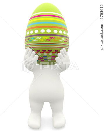 3D man carrying an easter egg - Stock Illustration [3763613] - PIXTA