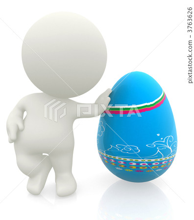 3D man with an easter egg - Stock Illustration [3763626] - PIXTA