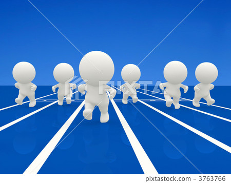 3D people racing - Stock Illustration [3763766] - PIXTA