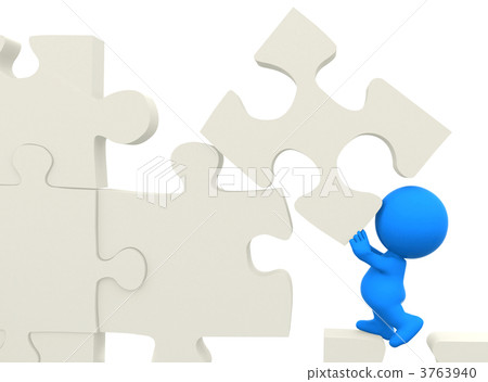 3D man - puzzle assembling - Stock Illustration [3763940] - PIXTA