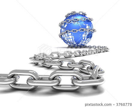 chain around earth - Stock Illustration [3768778] - PIXTA