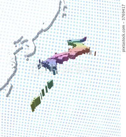 Japan map · Japan archipelago / East Asia - Stock Illustration [3769417 ...