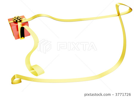 Christmas present with long ribbon - Stock Illustration [3771726] - PIXTA