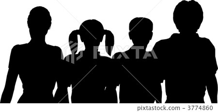 family of four silhouette - Stock Illustration [3774860] - PIXTA