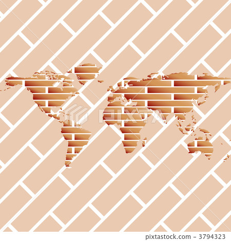 bricks world map - Stock Illustration [3794323] - PIXTA