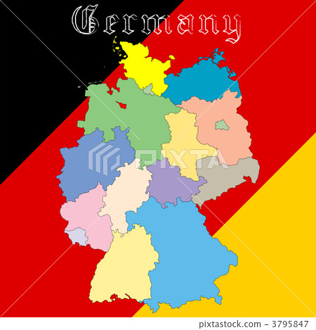 germany map over national colors - Stock Illustration [3795847] - PIXTA