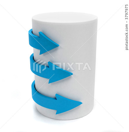 Arrows around a cylinder - Stock Illustration [3797975] - PIXTA