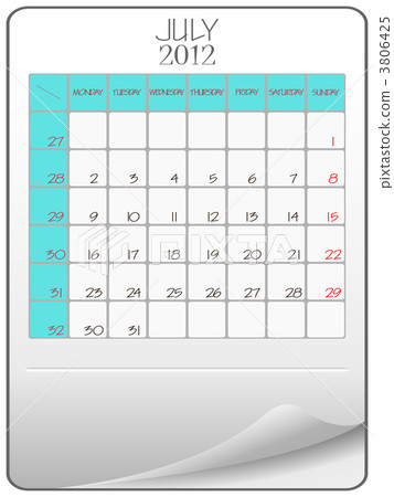 july 2012 on paper - Stock Illustration [3806425] - PIXTA