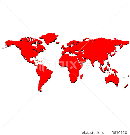 red world map - Stock Illustration [3810120] - PIXTA