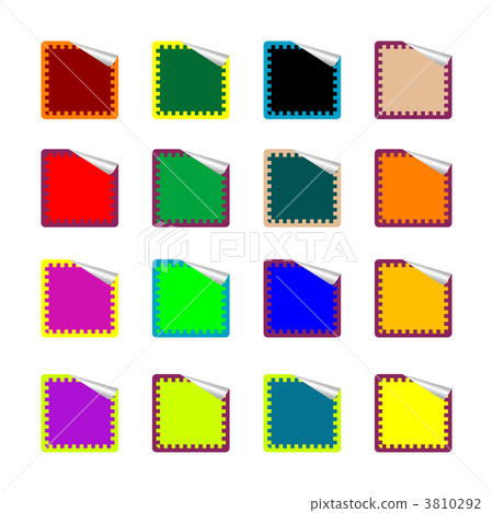 rounded rectangle colored stickers isolated on... - Stock Illustration ...