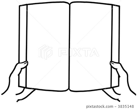 reading, two-handed, book - Stock Illustration [3835148] - PIXTA