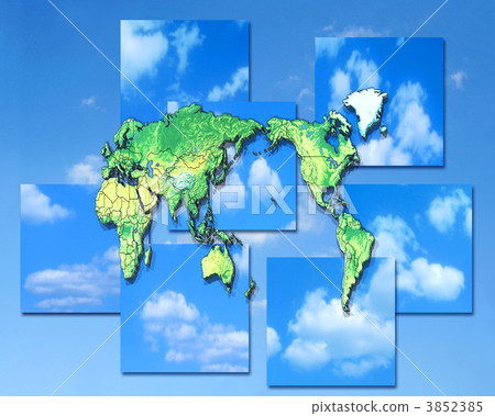 Green world map / Border display - Stock Illustration [3852385] - PIXTA