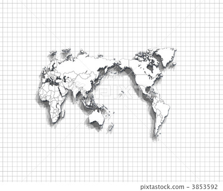 World map / white map / border display - Stock Illustration [3853592 ...