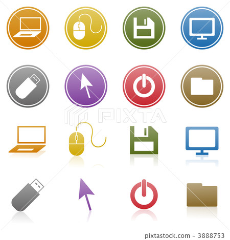 Personal computer related icon set - Stock Illustration [3888753] - PIXTA