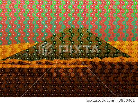 Mount Fuji, Japanese pattern red Fuji. - Stock Illustration [3890401 ...