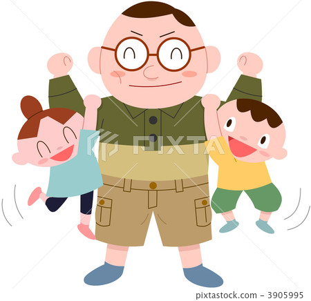 Strong dad - Stock Illustration [3905995] - PIXTA