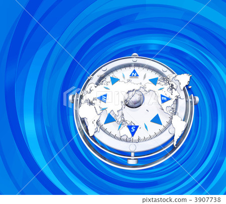 Rashinban / world map / white map drawing - Stock Illustration [3907738 ...