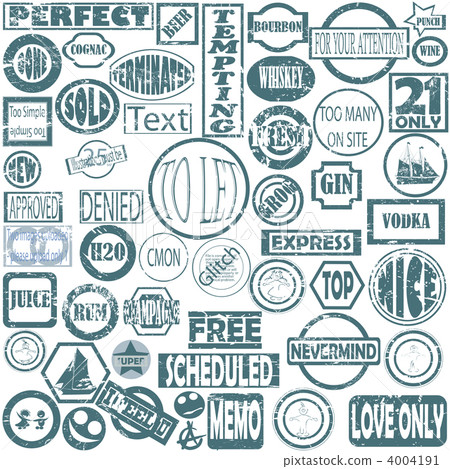 50 vector stamps in old ink colors - Stock Illustration [4004191] - PIXTA