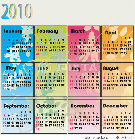 Beautiful calendar for 2010 - Stock Illustration [4004692] - PIXTA