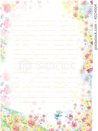 letter paper, writing paper, happy - Stock Illustration [4024004] - PIXTA