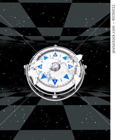 Compass of Space / World Map / White Map - Stock Illustration [4036032 ...