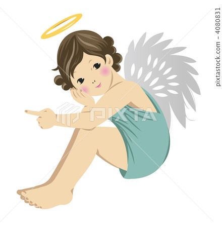 angel, angelic, point finger - Stock Illustration [4080831] - PIXTA