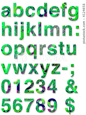 Art alphabetical letters small green - Stock Illustration [4124658] - PIXTA