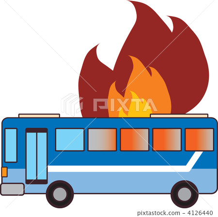 The bus burns - Stock Illustration [4126440] - PIXTA