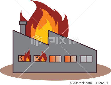 Factory fire - Stock Illustration [4126591] - PIXTA